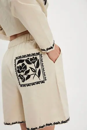 Native Youth Embroidered Linen Suit Set