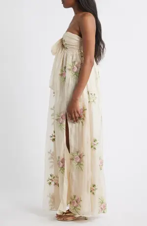sachin and babi light blue dress Lulus Fiona Floral Embroidered Dress - Cream Multi