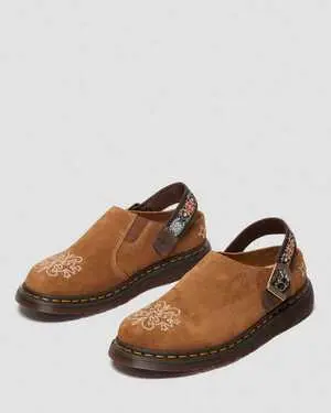 Dr. Martens Isham Suede And Jacquard Mules