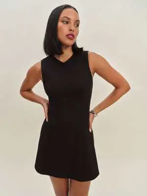 REFORMATION Ava Heavy Knit Dress - Black