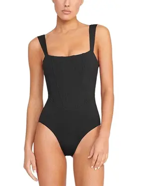 Staud Adelaide One Piece Swimsuit - Black
