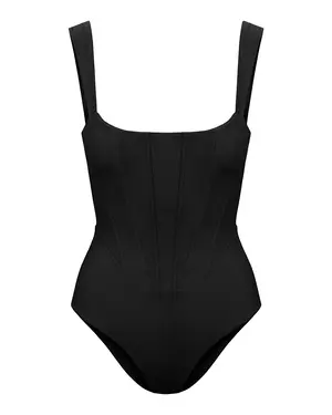 Staud Adelaide One Piece Swimsuit - Black