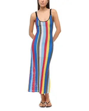 Staud Jessica Crochet Maxi Cover-up Dress - Market Stripe