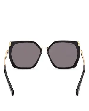 Max Mara Geometric Sunglasses, 56mm - Black/smoke