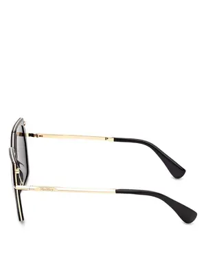Max Mara Geometric Sunglasses, 56mm - Black/smoke