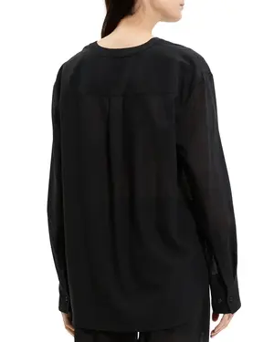 Theory Oversized Collarless Shirt