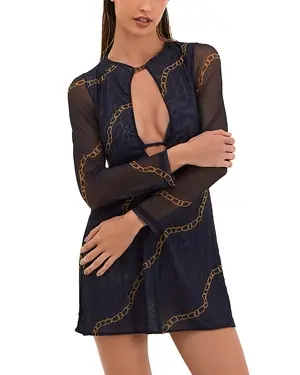 VIX PAULA HERMANNY Nautique Cleo Keyhole Cover Up Dress - Multi
