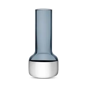 NUDE GLASS Contour Bud Vase, Steel Blue - No Color