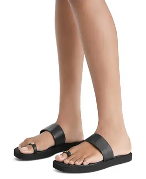 Tory Burch Toe Ring Flip Flop Sandals - Perfect Black