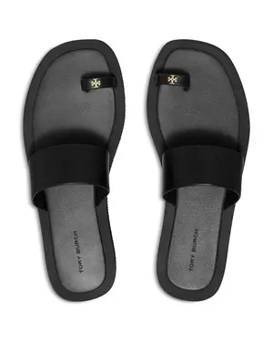 Tory Burch Toe Ring Flip Flop Sandals - Perfect Black