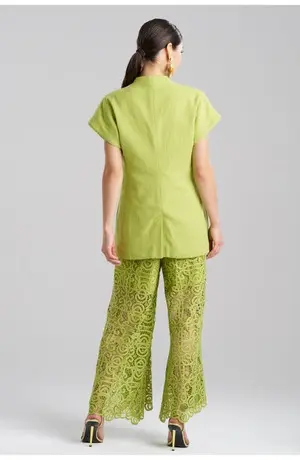 Natori Basketweave Short Sleeve Kimono Blazer