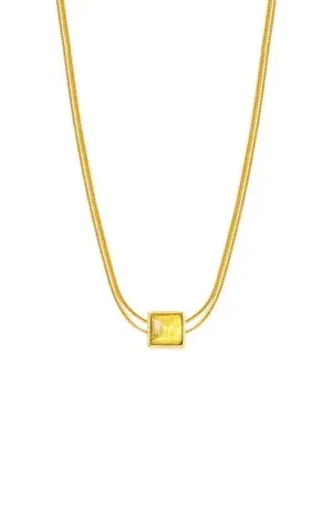 KARMA AND LUCK Citrine Evil Eye Necklace - Gold/yellow