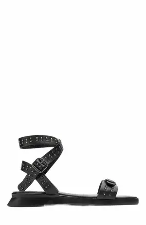 FOREVER & ALWAYS SHOES Carril Leather Sandal - Black Leather