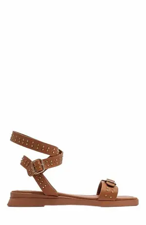 FOREVER & ALWAYS SHOES Carril Leather Sandal - Cognac Brown Leather