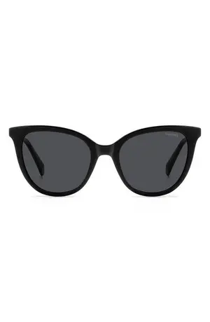 POLAROID 52mm Polarized Cat Eye Sunglasses - Black/ Grey Polar