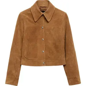 Mango Patch Pocket Suede Jacket