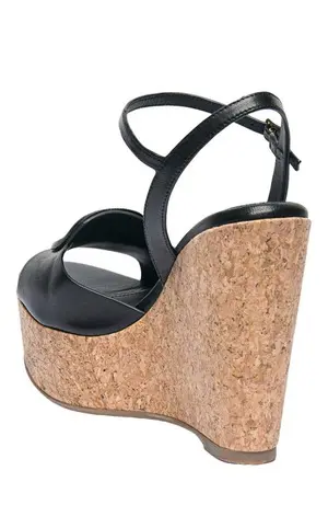 Santoni Leather Wedge - Black