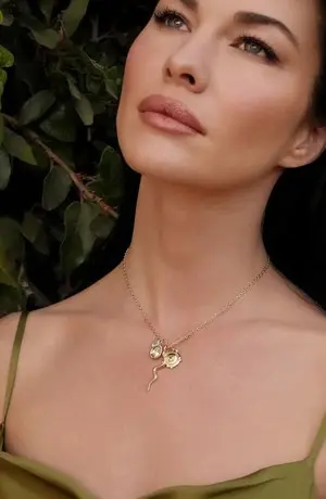 Ettika Serpent Radiance Charm Necklace - Peridot