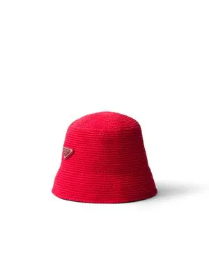 Prada Crochet Bucket Hat - Red