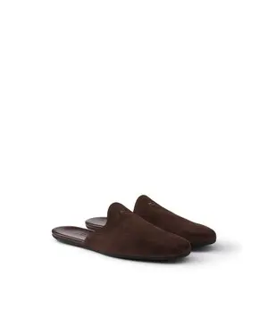 Prada Suede Mules - Brown