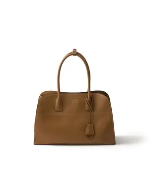 Prada Large Leather Tote - Brown