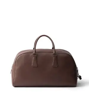 Prada Leather Duffle Bag - Brown
