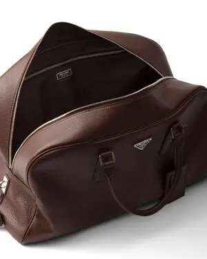 Prada Leather Duffle Bag - Brown
