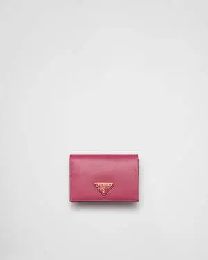 Prada Small Saffiano Leather Wallet Bruyere Pink