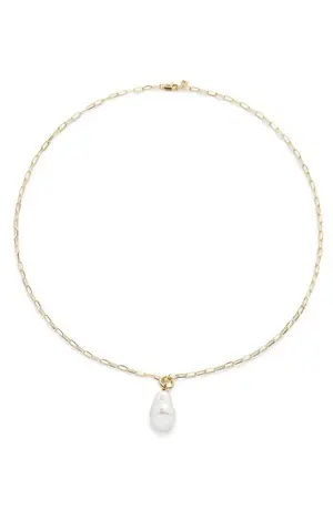 Monica Vinader Nura Baroque Pearl Necklace - 14kt Solid Gold / Pearl