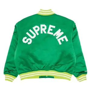 Supreme X Mitchell & Ness Satin Varsity Jacket - Green