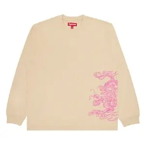 Supreme Dragon Embroidered Long Sleeve Top - Tan