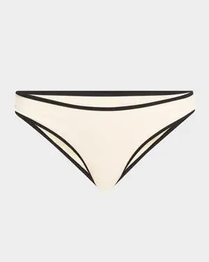 Onia Milly Low-rise Bikini Bottom - Egret/black