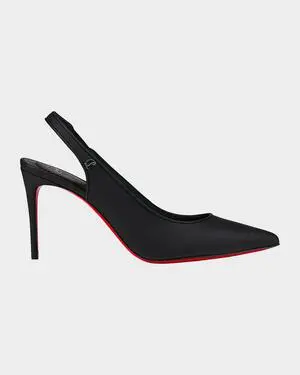 CHRISTIAN LOUBOUTIN 85mm Sporty Kate Leather Slingback Pumps - Black