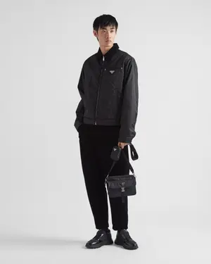 Prada Re-nylon And Saffiano Leather Shoulder Bag - Black
