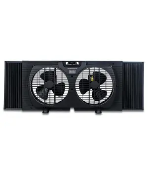 BLACK + DECKER Decker 9" Dual Window Fan For Window Screen With 2 Speed Settings - Black