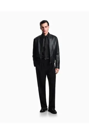 Emporio Armani Asv Lyocell Shirt With All-over Micro-pattern Print
