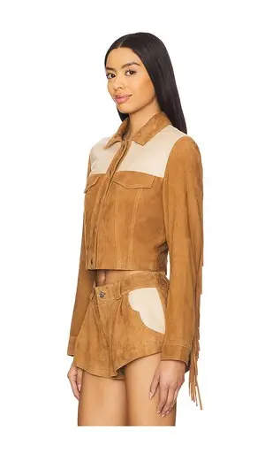 UNDERSTATED LEATHER Combo Fringe Jacket