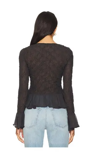 Free People Elias Smocked Blouse - Black