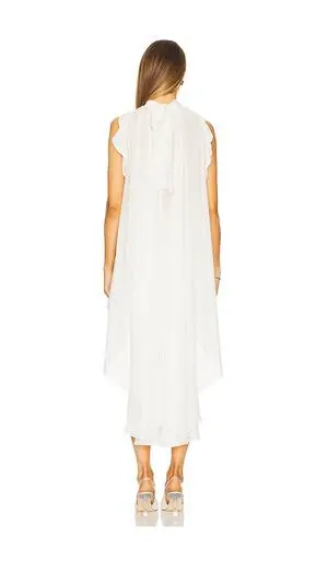 LA FUORI Silk Gathered Halter Top - White