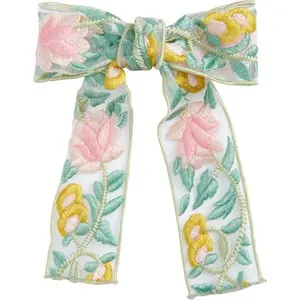 L. Erickson Sonoma Embroidered Bow Barrette - Floral Multi