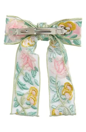 L. Erickson Sonoma Embroidered Bow Barrette