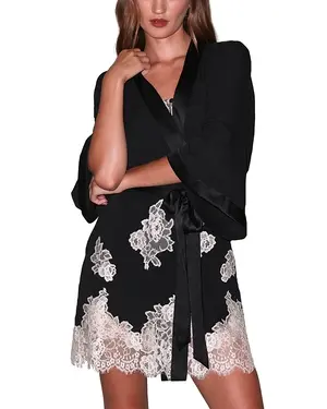 Fleur Du Mal Lace Applique Robe - Black