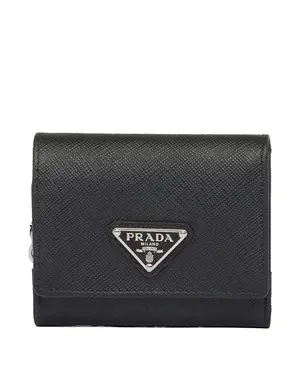 Prada Small Saffiano Leather Wallet Black