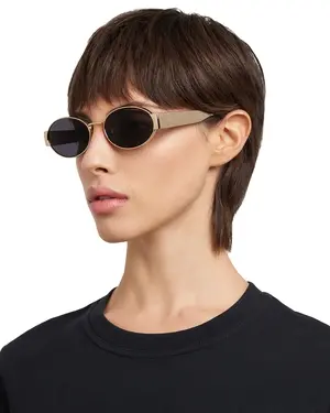 Marc Jacobs Oval Sunglasses - Gold/gray