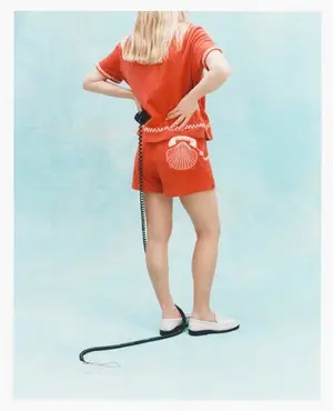 TOMBOLO Lobster Landline Cabana Crop Cut Shirt