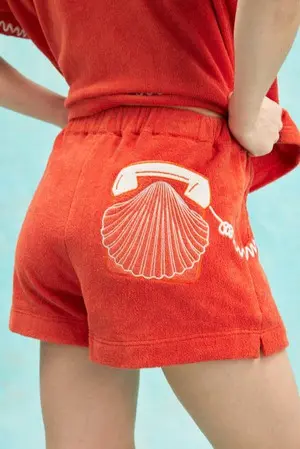 TOMBOLO Lobster Landline Cabana Crop Cut Shirt