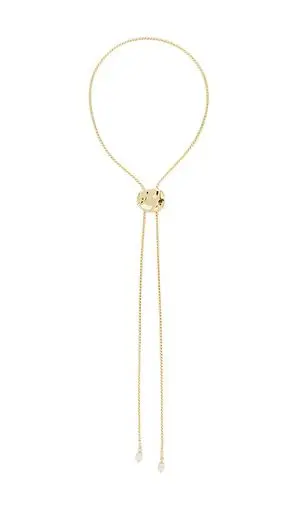 Ettika Liquid Lux Bolo Lariat Necklace - Clear Crystal & Gold