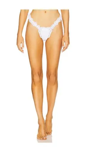 For Love & Lemons Daisy Eyelet Bikini Bottom - White