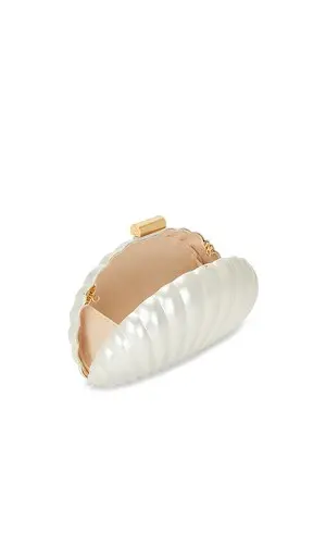 Simkhai Monet Pearlized Shell Clutch - Ivory