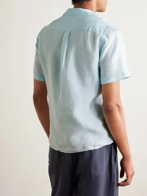 Vilebrequin Charli Camp-collar Linen Shirt - Blue